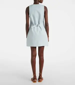 Faithfull The Brand Jaques Linen Mini Dress - Turquoise