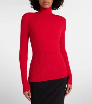 Wolford Ribbed-knit Turtleneck - Red