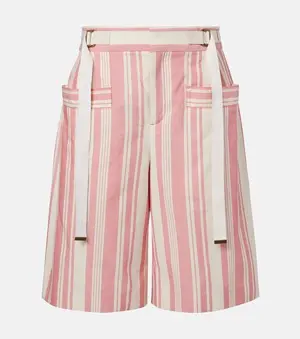 Chloé Striped Cotton Bermuda Shorts - Pink