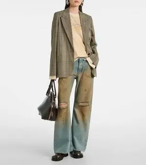 Acne Studios Distressed Wide-leg Mid-rise Jeans
