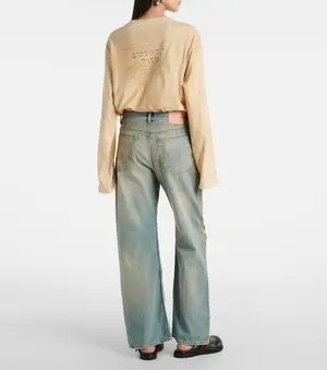 Acne Studios Distressed Wide-leg Mid-rise Jeans