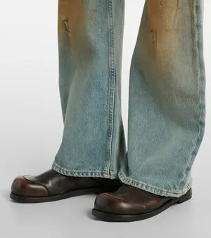 Acne Studios Distressed Wide-leg Mid-rise Jeans