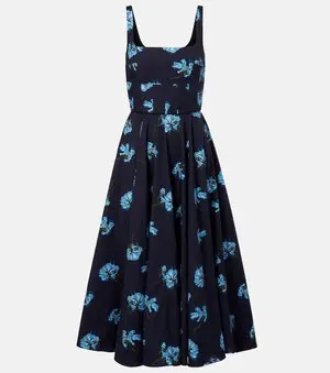 EMILIA WICKSTEAD Floral Cotton Midi Dress