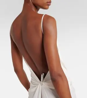 Coperni Draped Embellished Jersey Maxi Dress