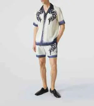 Dries Van Noten Embroidered Bowling Shirt - Blue