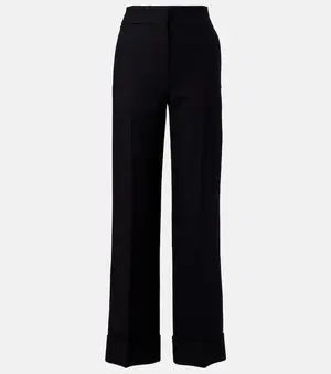 Valentino Garavani Wool And Silk Wide-leg Pants