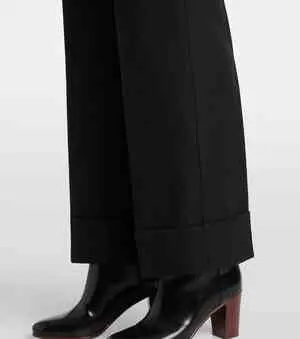 Valentino Garavani Wool And Silk Wide-leg Pants