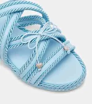 Mach & Mach Embellished Woven Sandals - Blue