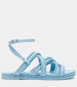 Mach & Mach Embellished Woven Sandals - Blue