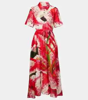 Tory Burch Printed Silk And Cotton Shirt Dress