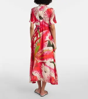 Tory Burch Printed Silk And Cotton Shirt Dress