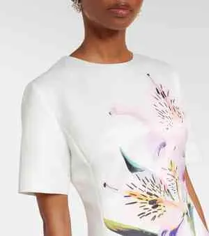 LEO LIN Caroline Floral-print Midi Dress - White