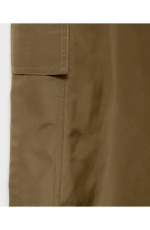 Mango Drawstring Hem Cargo Pants - Khaki Brown