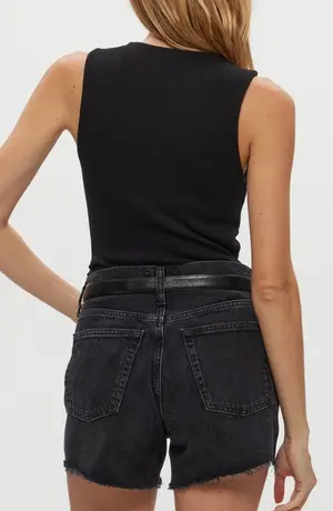 Michael Stars Maribel Square Neck Tank - Black