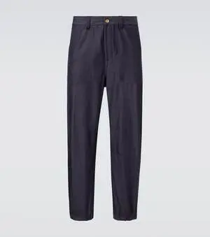 Brunello Cucinelli Wool-blend Twill Straight Pants - Blue