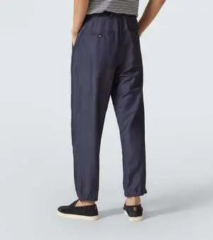 Brunello Cucinelli Wool-blend Twill Straight Pants - Blue