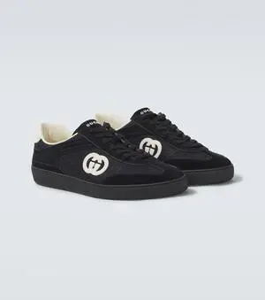 Gucci G75 Suede And Canvas Sneakers - Black