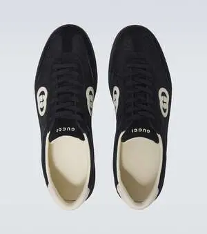 Gucci G75 Suede And Canvas Sneakers - Black