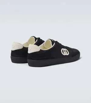 Gucci G75 Suede And Canvas Sneakers - Black