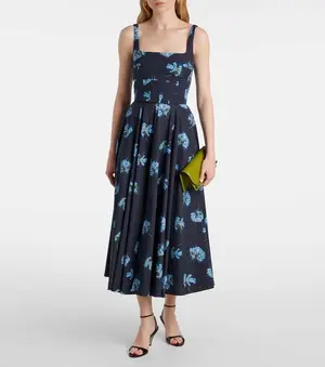 EMILIA WICKSTEAD Floral Cotton Midi Dress