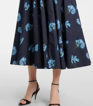 EMILIA WICKSTEAD Floral Cotton Midi Dress