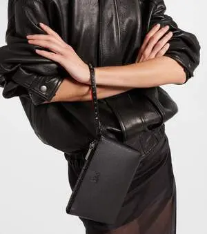 CHRISTIAN LOUBOUTIN Cabata Mini Studded Leather Pouch - Black