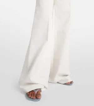 Chloé High-rise Flared Cotton Canvas Pants - White