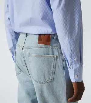Valentino Garavani Jacquard-trimmed Wide-leg Jeans