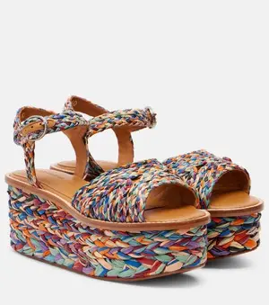 Clergerie Arty Raffia Platform Sandals