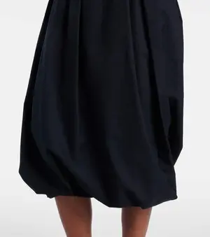 Brunello Cucinelli Gathered Cotton-blend Midi Skirt