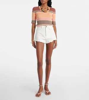 Chloé Striped Ribbed-knit Cotton Top