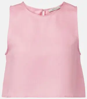 Asceno Kobe Linen Crop Top - Pink