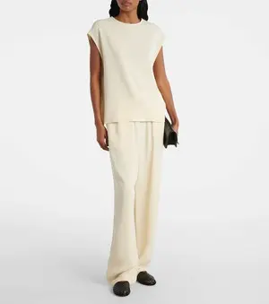 Asceno Aurelia Wide-leg Pants - Beige