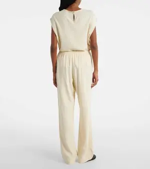 Asceno Aurelia Wide-leg Pants - Beige