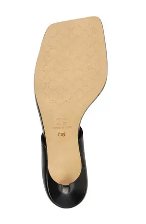AREZZO Gia Mid Heel Leather Flip Flop - Black