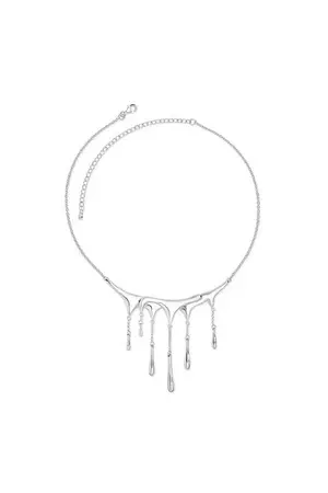 LUCY QUARTERMAINE Melting Drop Rhodium-plated Necklace