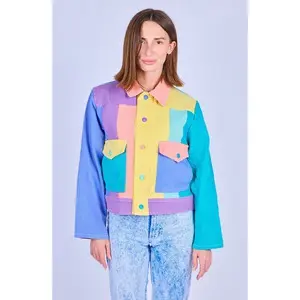 MOKUYOBI Color Blocked Denim Jacket - Stellar Night