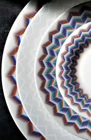 MISSONI HOME TABLEWARE Dessert Plates Zig Zag Set Of 6 Jarris 148 Diam. 8.5 - Multicolor