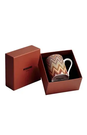 MISSONI HOME TABLEWARE Mug Cup Zig Zag In Luxury Box Jarris 148 Diam. 3", H 3.9 - Multicolor