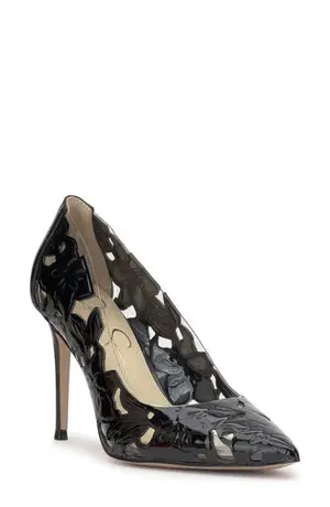 Jessica Simpson Erinia Pointed Toe Pump - Black Patent