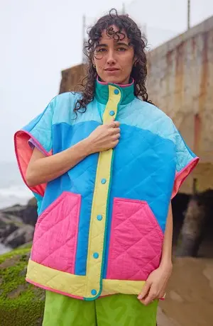 MOKUYOBI Quilted Poncho Vest