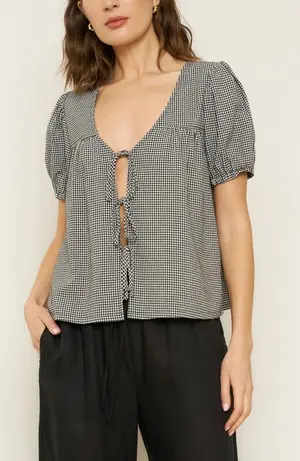 WHIMSY + ROW Birdie Top - Black Gingham
