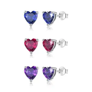 DONATELLO GIAN Set Of Sterling Silver Heart Earrings - Blue