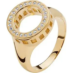 LUCY QUARTERMAINE Art Deco Halo Ring - Gold Vermeil