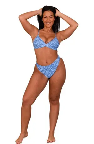 OOSC Moroccan Dream Mile High Bikini Bottoms - Blue