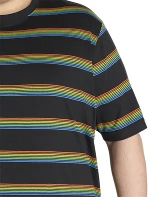HARBOR BAY BY DXL Big & Tall Moisture-wicking Striped T-shirt - Black Multi