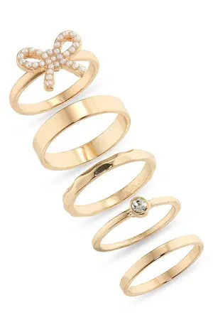 Bp. Set Of 5 Assorted Rings - Gold