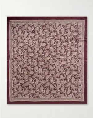 Saint Laurent Paisley-print Silk Scarf - Burgundy