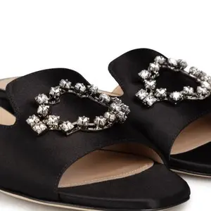 AIMEE ANN LOU Cleo Crystal Slide In Satin