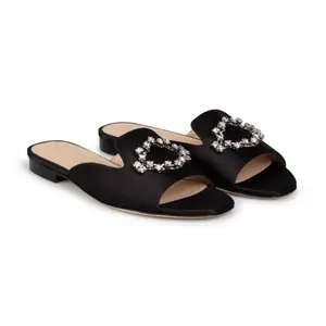 AIMEE ANN LOU Cleo Crystal Slide In Satin
